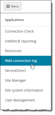 RMA connection log