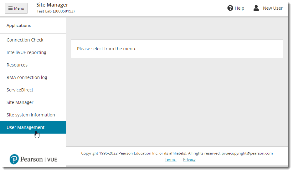 Launch Connect User Management application