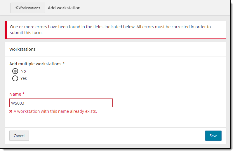 Add and edit workstation