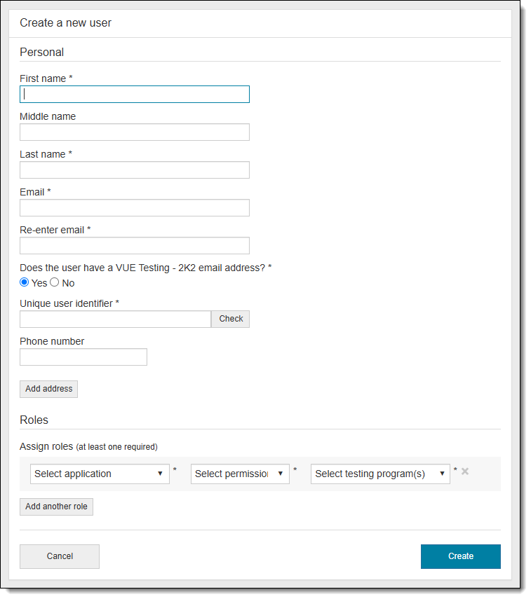 Create new SSO user account